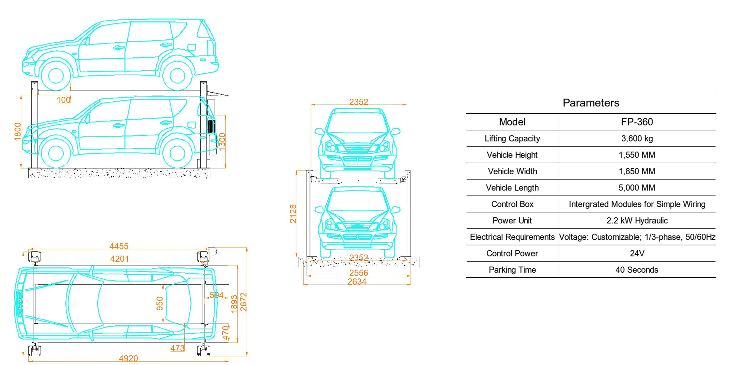 Four Post Parking Lift - Car Storage Lift, Automated Parking System ...