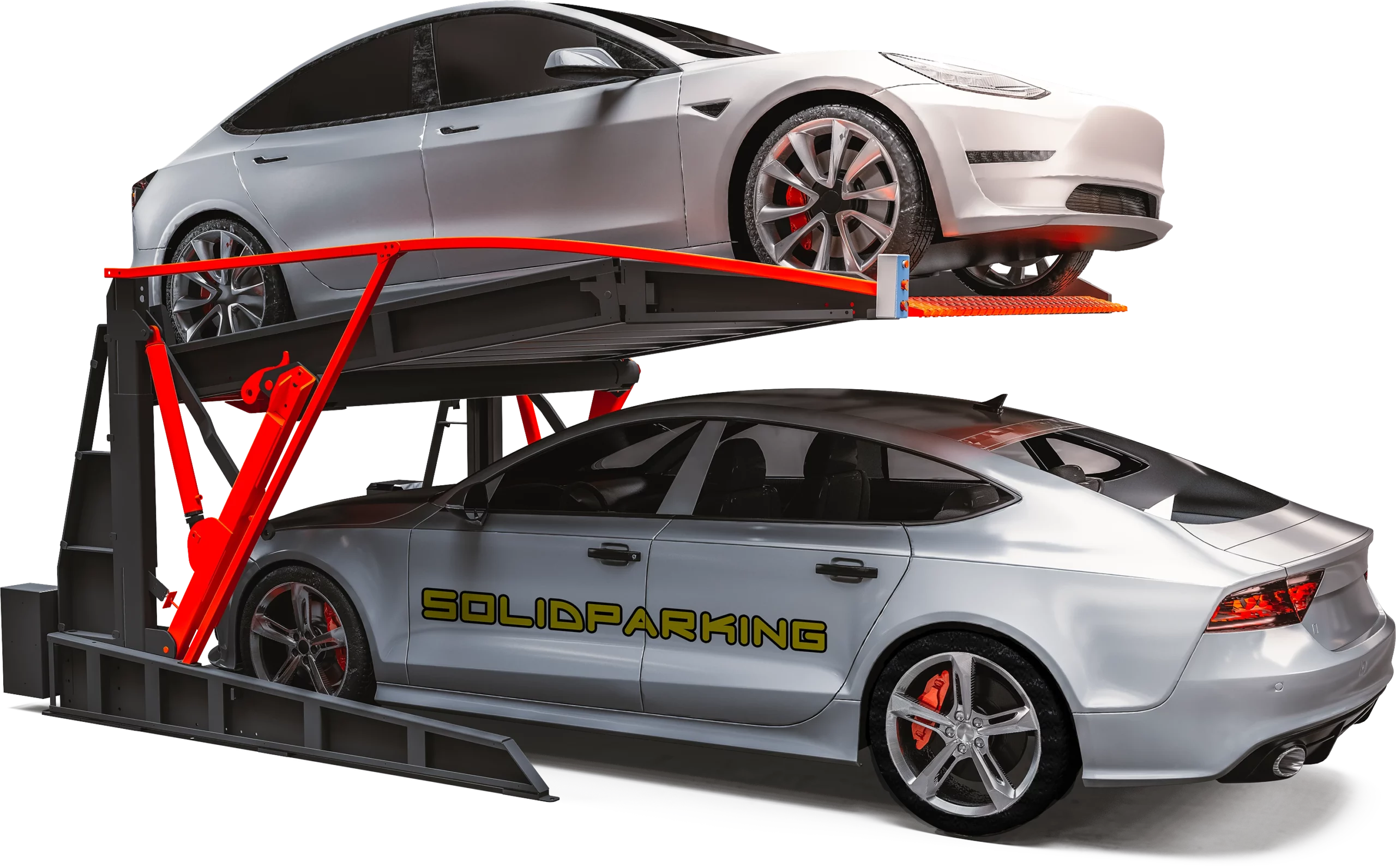 Two Post Parking Lift - Car Storage Lift, Automated Parking System & Car Elevator - SolidParking