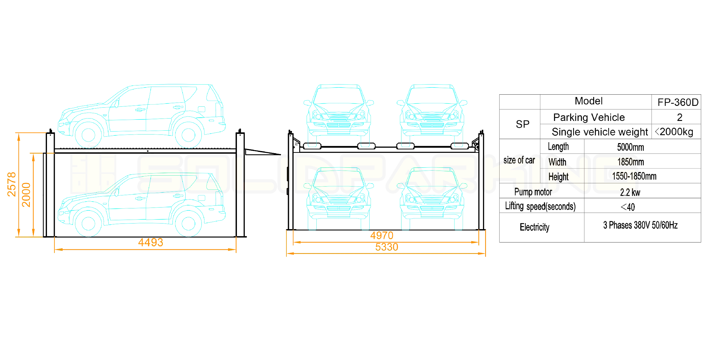 Four Post Parking Lift - Car Storage Lift, Automated Parking System ...